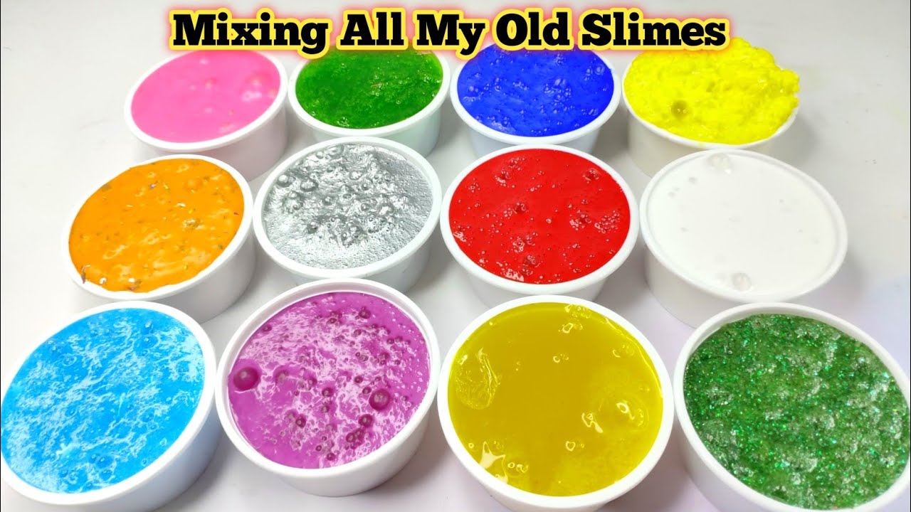 MIXING ALL MY OLD SLIME👅🎧 Slime ASMR#1 - YouTube