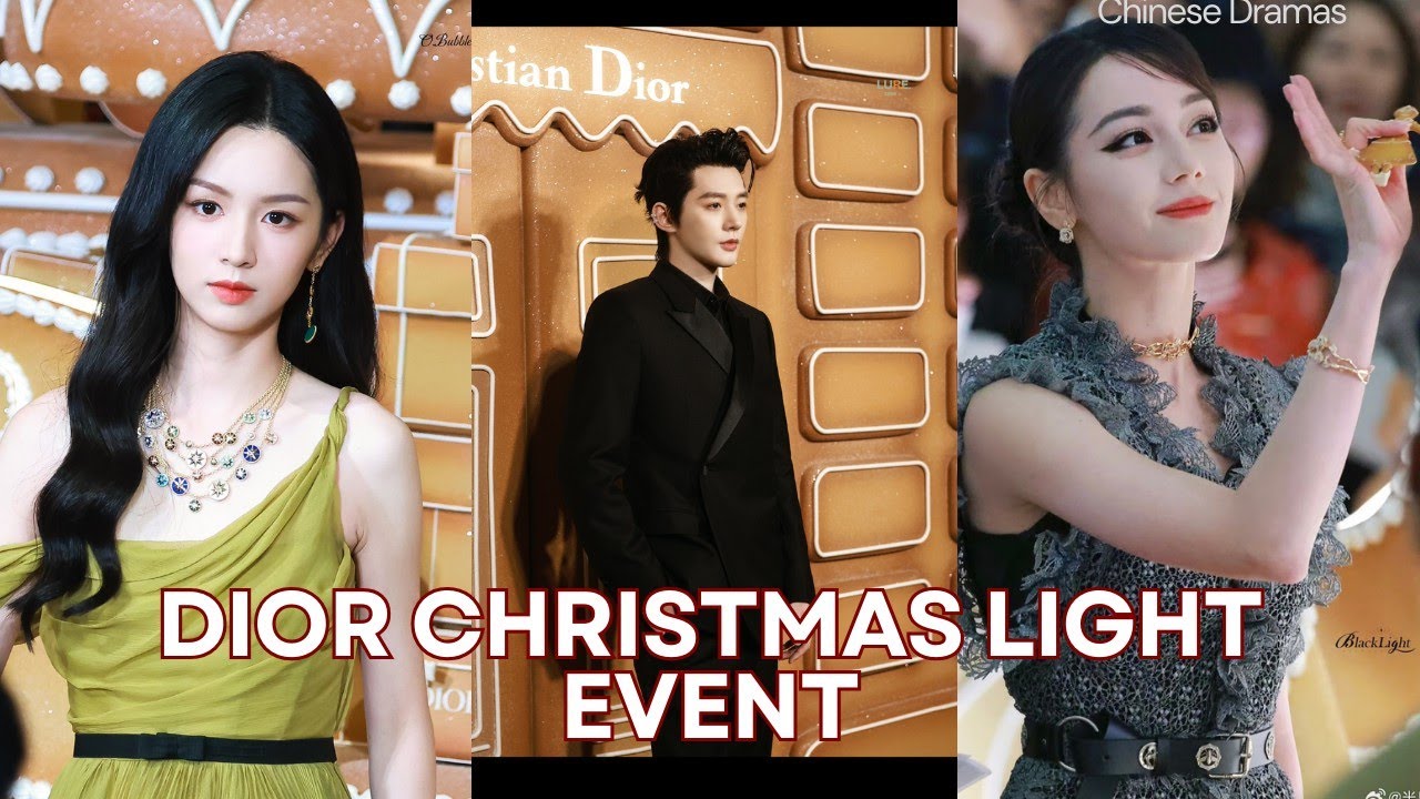 Dilraba, Deng Wei & Zhou Ye Attend Dior Christmas Light Event. - YouTube