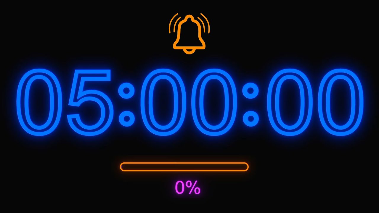 5 hour countdown timer with finishing alarm - YouTube