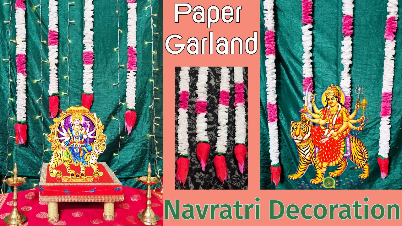 Paper Garland Ideas | Navratri Decoration Idea | Diwali Decoration ...