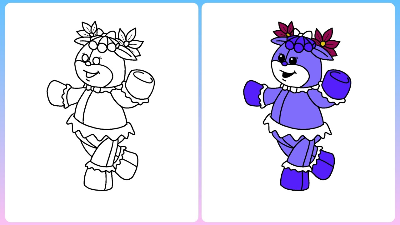 How to draw and color Lacey the lamb | Little Champs Art - YouTube