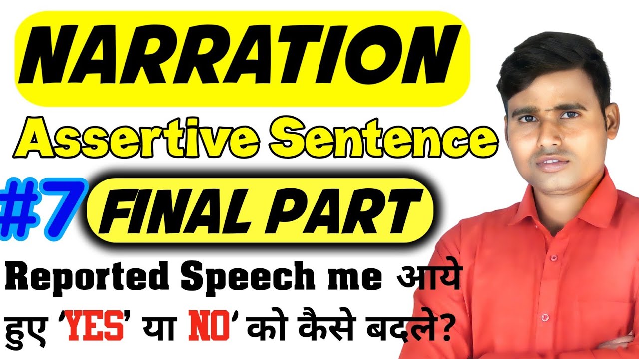 Narration, Assertive Sentence Part 7 Direct-Indirect speech with easy ...