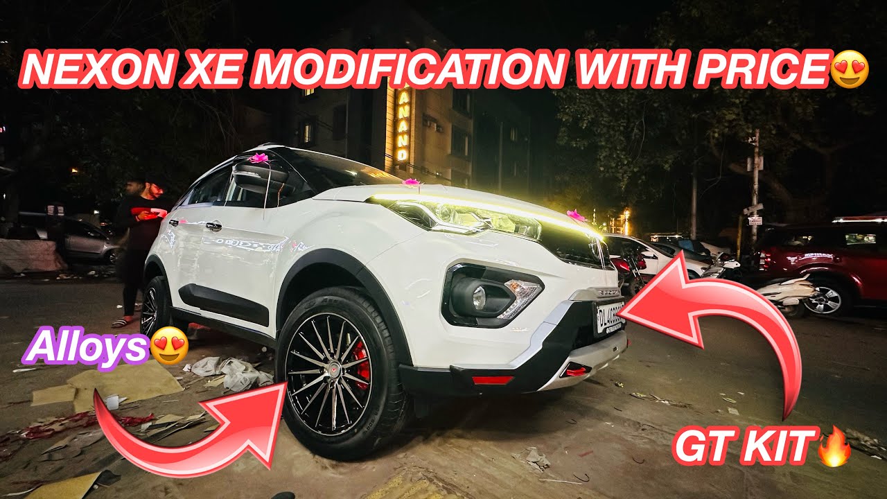 TATA NEXON 2023 MODIFIED🔥NEXON XE MODIFICATION🔥TATA NEXON GT KIT🔥ALLOYS ...