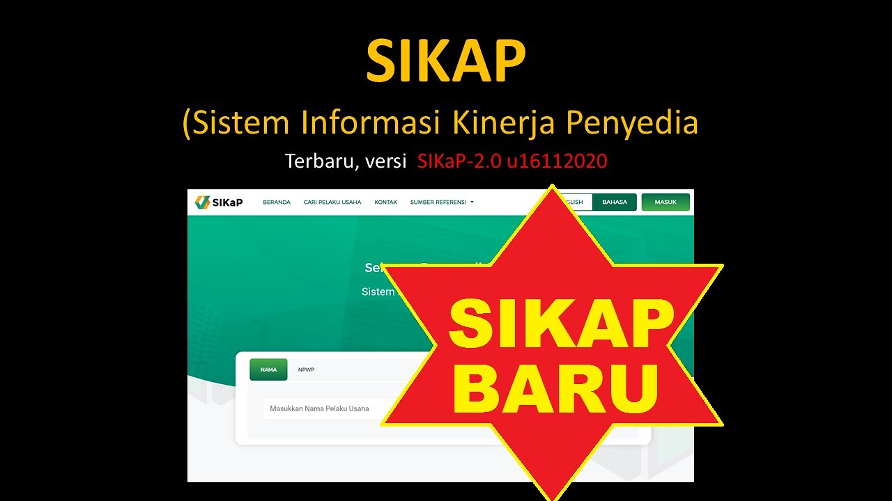 SIKAP terbaru versi 2.0 tahun 2020 - YouTube