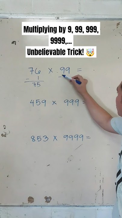 Multiplying by 9, 99, 999, 9999,.... Unbelievable Trick! 🤯 #math # ...