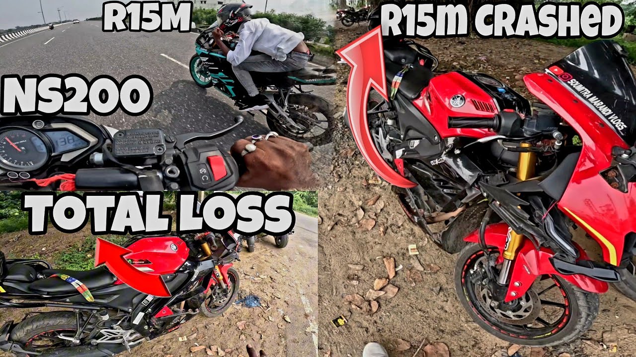 R15 v4 Crashed || Total Loss || NS200 vs R15M HYPER RIDE || GoPro Hero ...