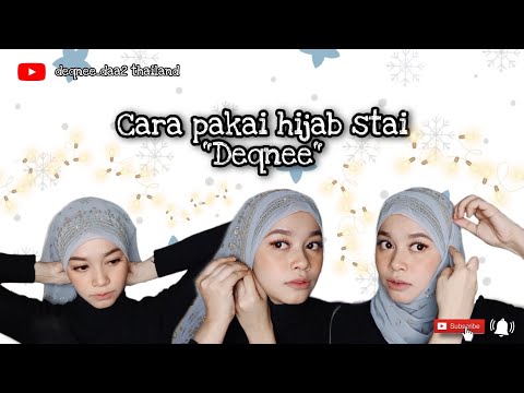 cara pakai hijab stai deqnee