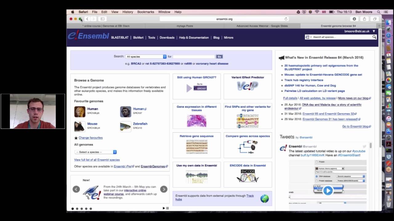 Ensembl Online Training 7 - YouTube