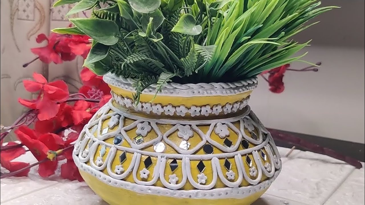 Home decor ideas using old matka, Clay pot! terracotta pot craft!DIY ...