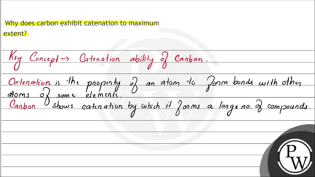 Why does carbon exhibit catenation to maximum extent? - YouTube