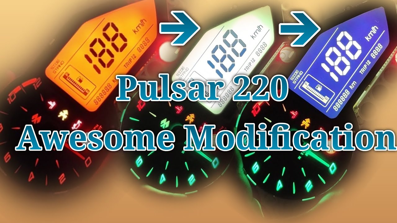 Pulsar 220 Legend Bike's Meter Modification with Green Red & Dark Theme ...