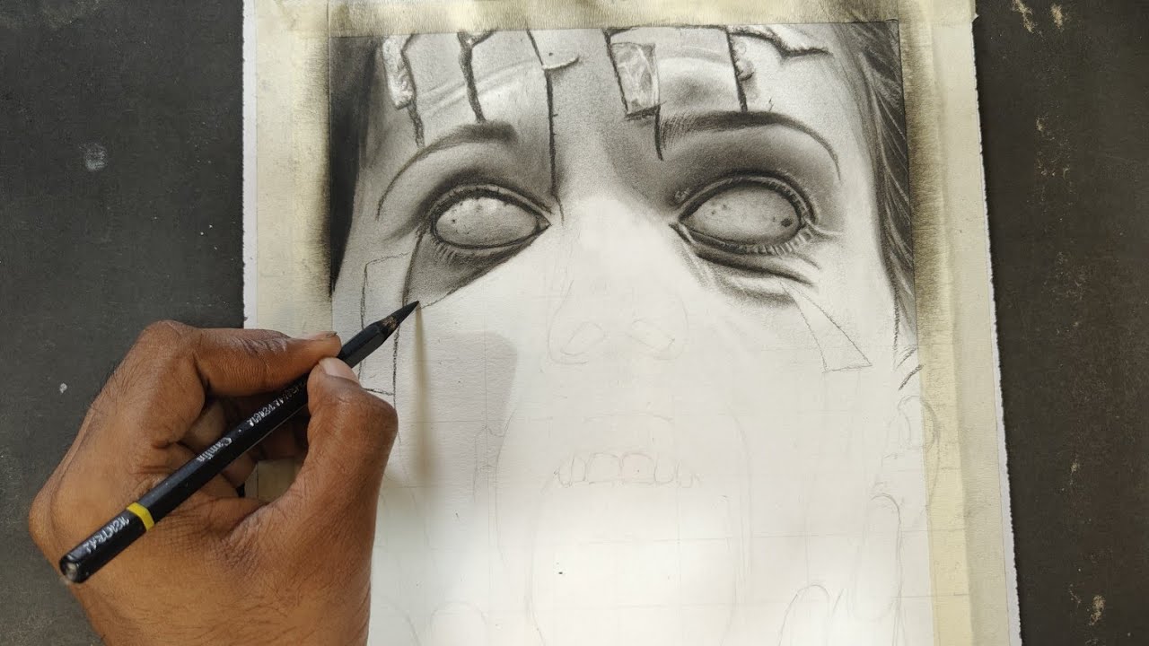 How To Draw Ghostface step by step realistic drawing sketch tutorial ...