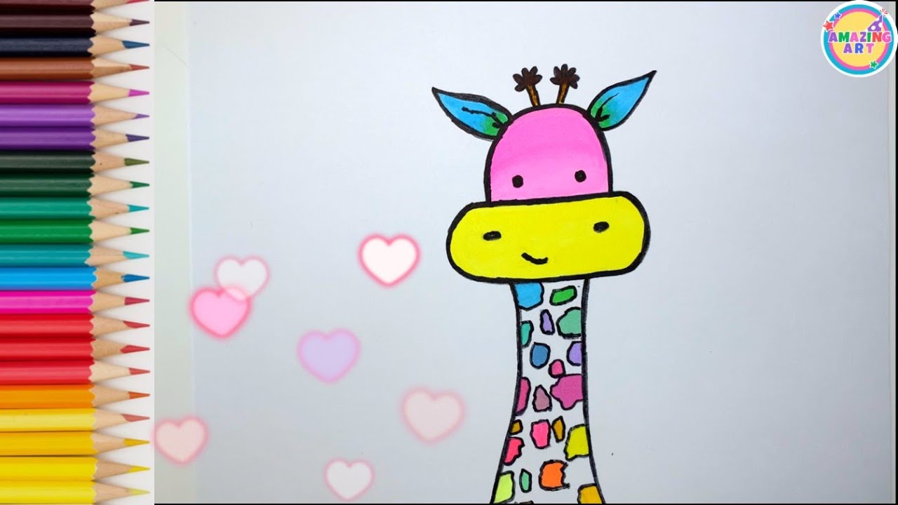 How To Draw A Giraffe Step By Step For Kids, Giraffe Drawing, Giraffe ...
