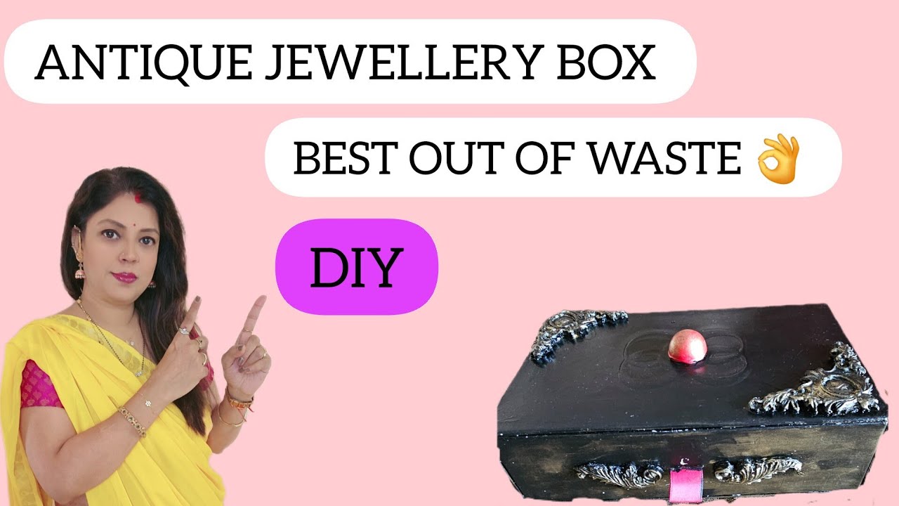 ANTIQUE JEWELLERY BOX ORGANIZER / MADE FROM WASTE CARD BOX / REUSE ...