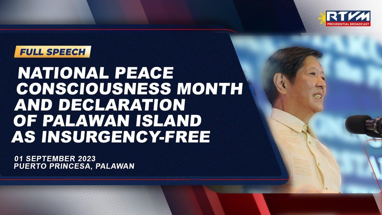 National Peace Consciousness Month and Declaration of Palawan Island as ...