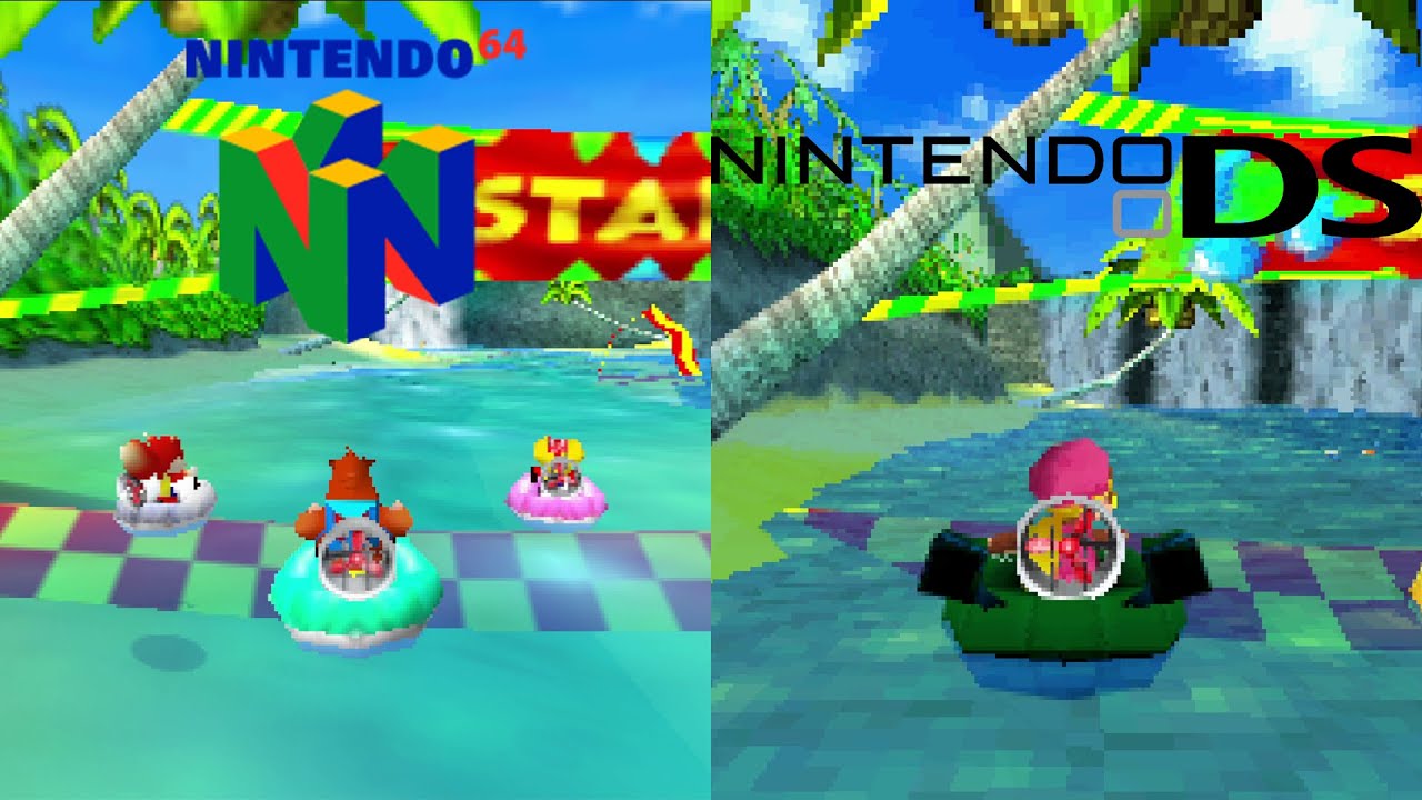 Whale Bay - Side by Side Comparison | Diddy Kong Racing (N64 vs NDS ...