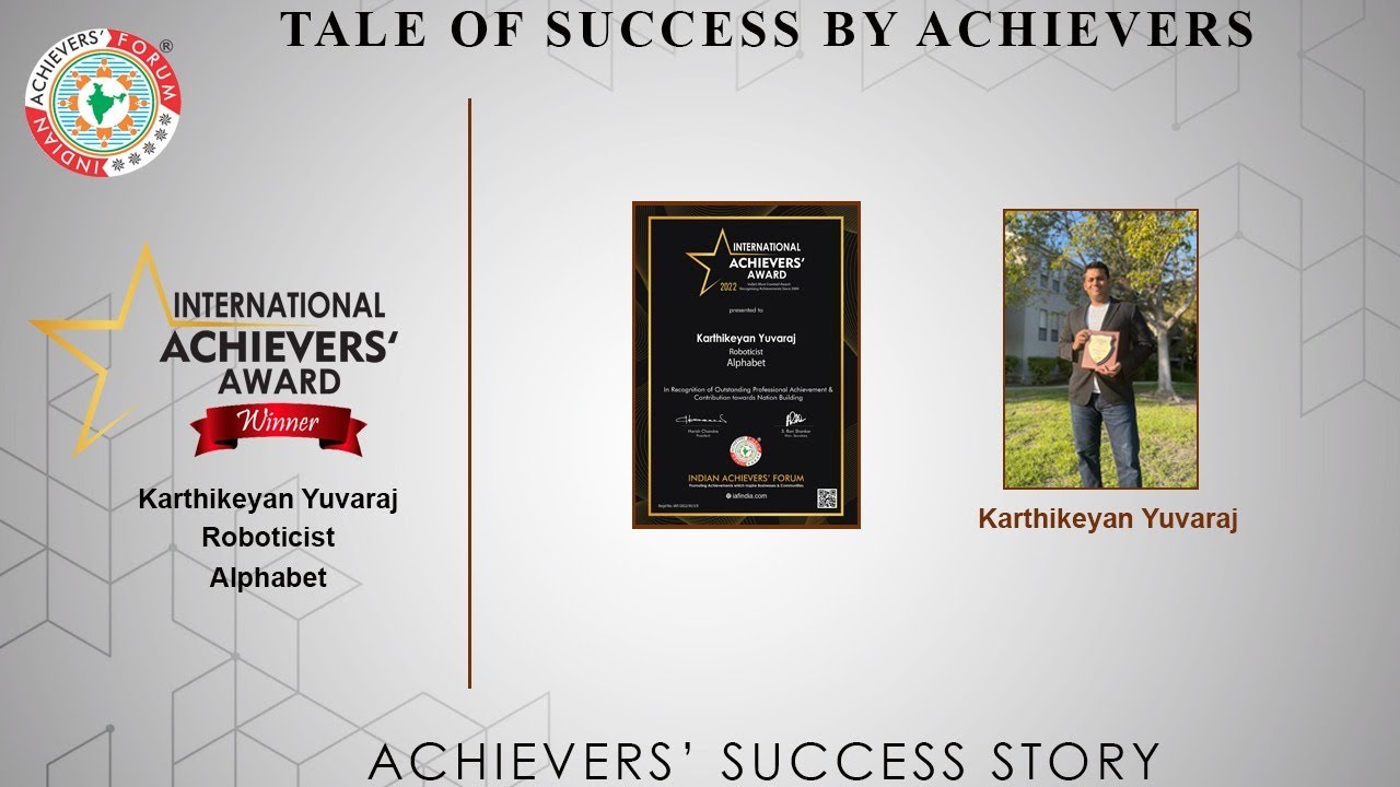 Interview of Indian Achiever's Award Winner | Mr. Karthikeyan Yuvaraj - YouTube