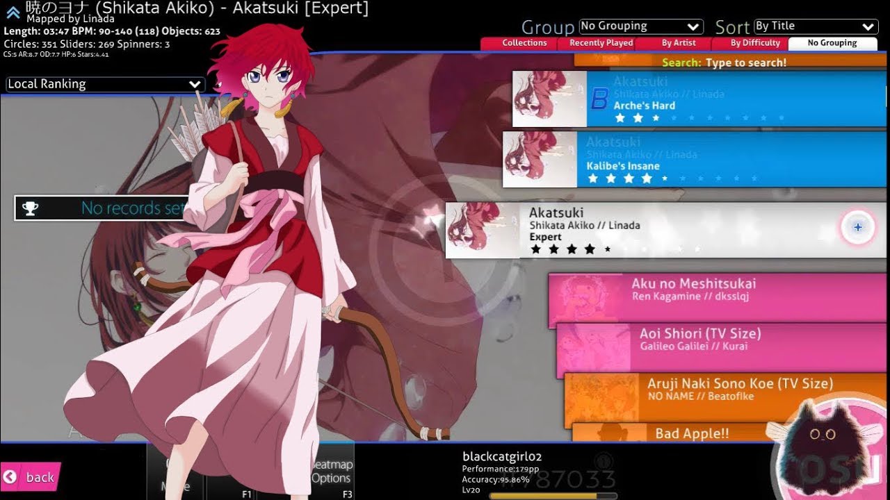 Osu! 861819 - Akatsuki Dawn of Yona (Auto, Insane) - YouTube