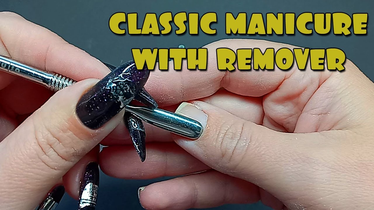 CLASSIC MANICURE WITH SCISSORS USING CUTICLE REMOVER - YouTube