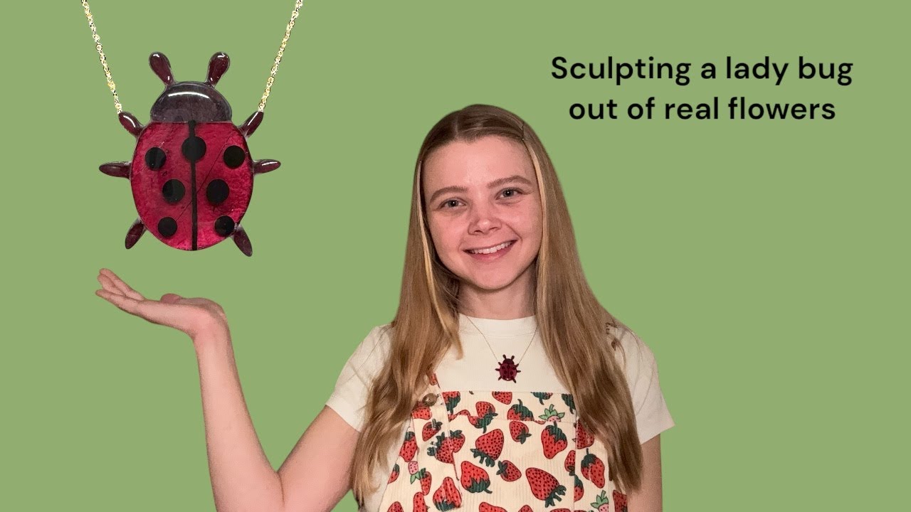 Sculpting a Lady Bug Necklace out of Real Flowers - YouTube
