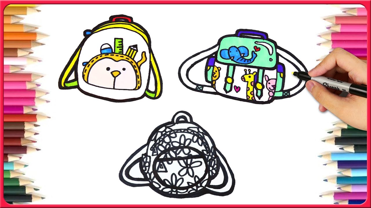 How to Draw School Bag (Backpacks) 🎒 - Beginner's Guide (Draw Tutorial ...