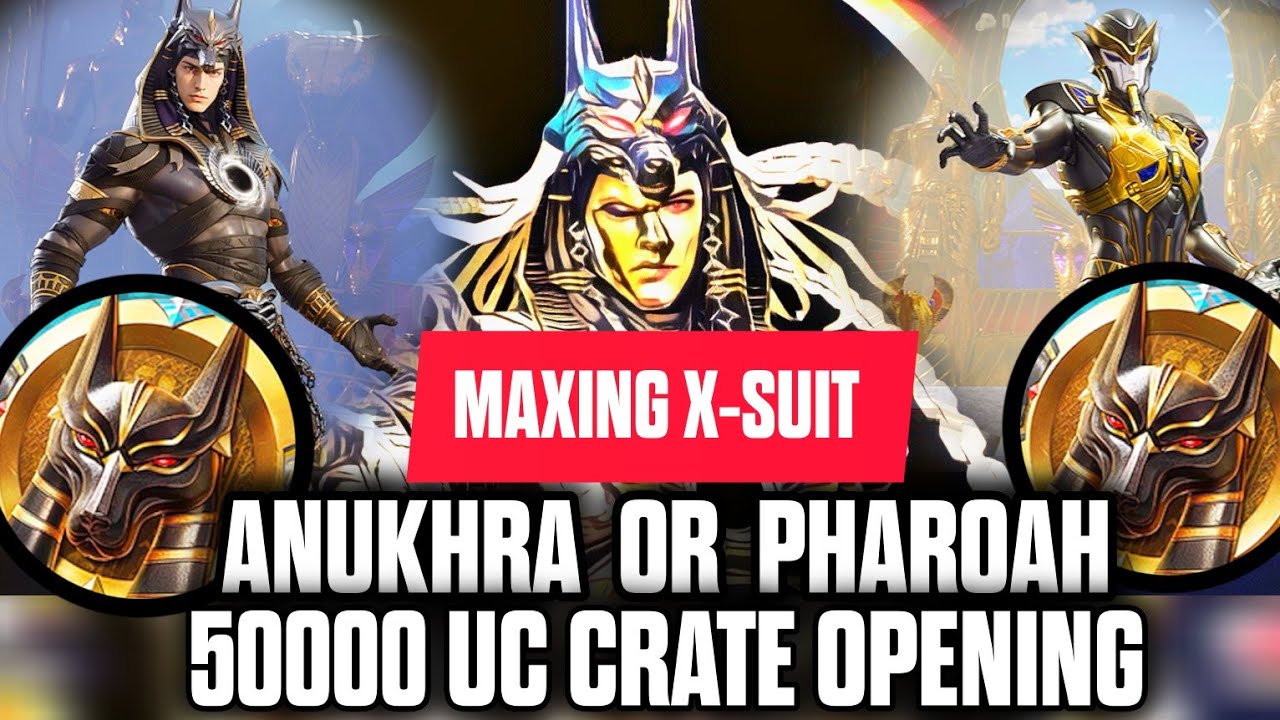 🔥 50000 THOUSAND UC NEW XSUIT CRATE OPENING ANUKHRA PHAROAH New UMP 😈 ...