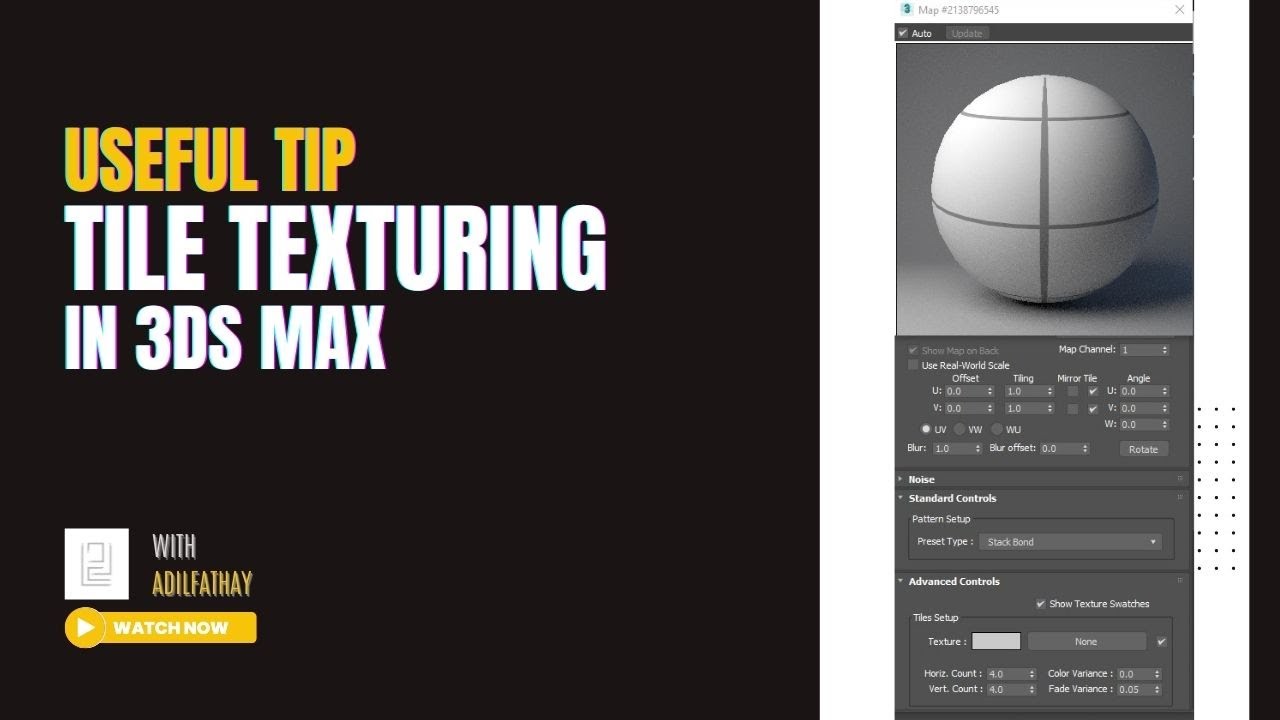USEFUL TIP FOR TILING IN 3DS MAX MATERIAL - YouTube