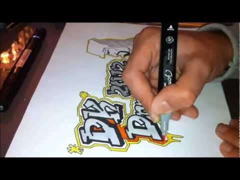 Learn to draw - Graffiti letters character - YouTube