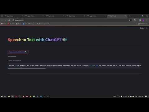 Speech synthesizer using Python & ChatGpt 3.5 - YouTube