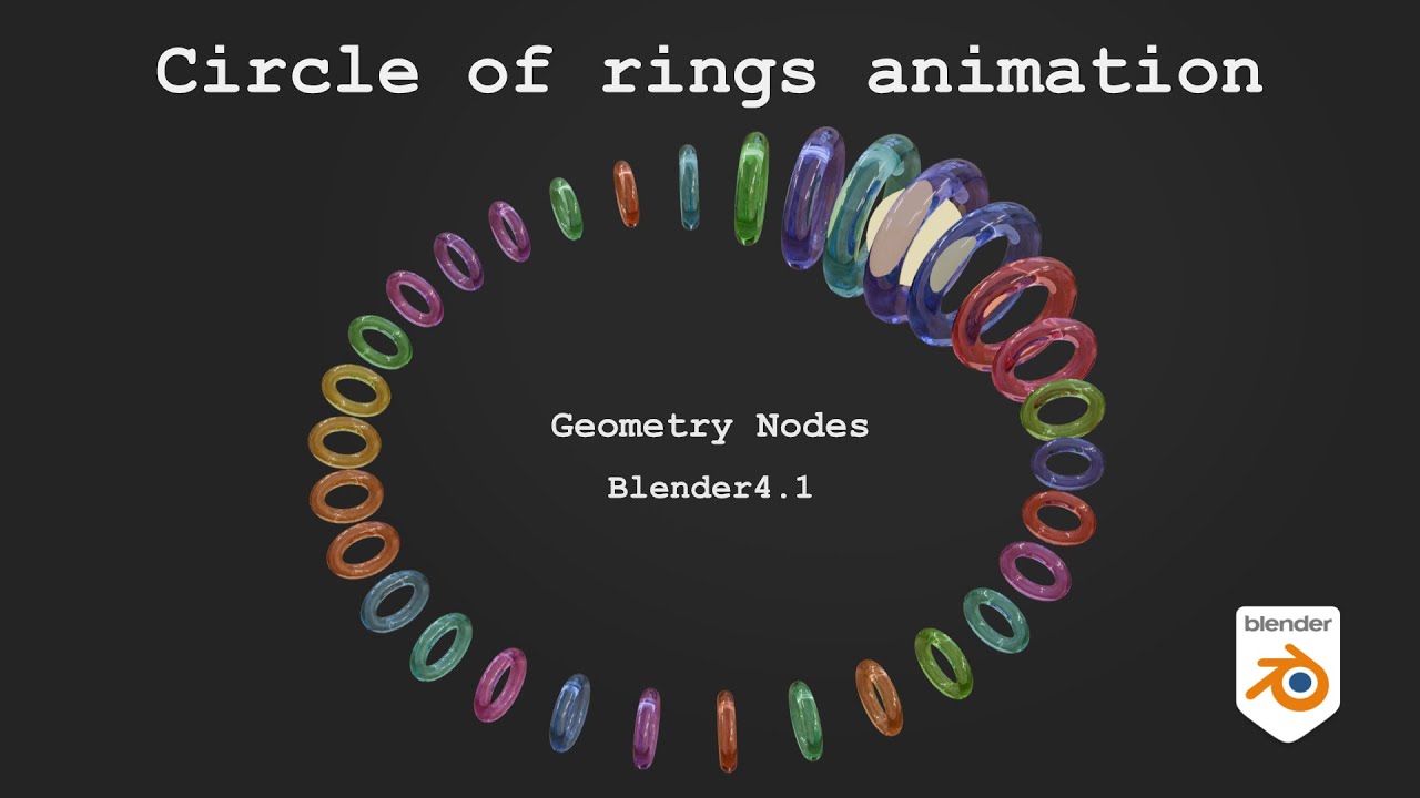 【Blender4.1】The ball moves through a circle of rings with geometry ...