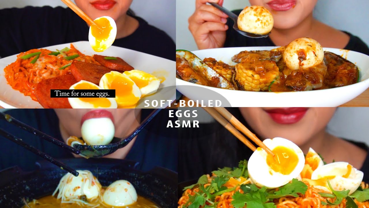 ASMR SOFT BOILED EGGS Compilation NO TALKING - YouTube