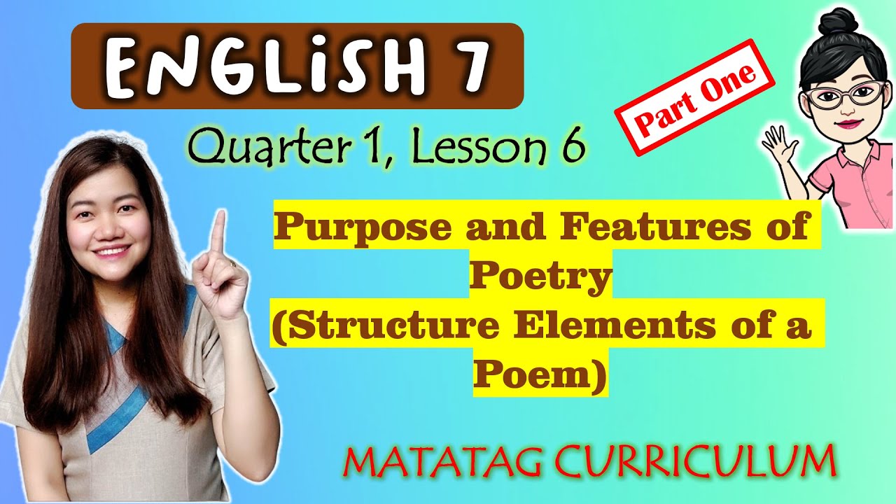 Purpose & Features of Poetry: Structure Elements of a Poem | GRADE 7 ...