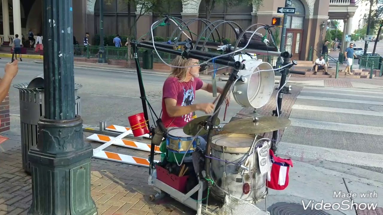 Random Street Drummer :-) - YouTube