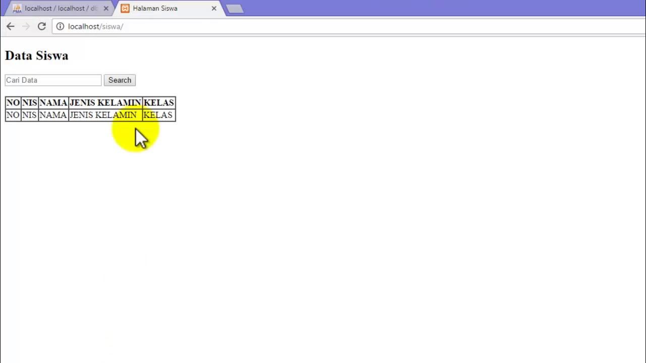 tutorial membuat pencarian data dengan PHP dan Mysql - YouTube