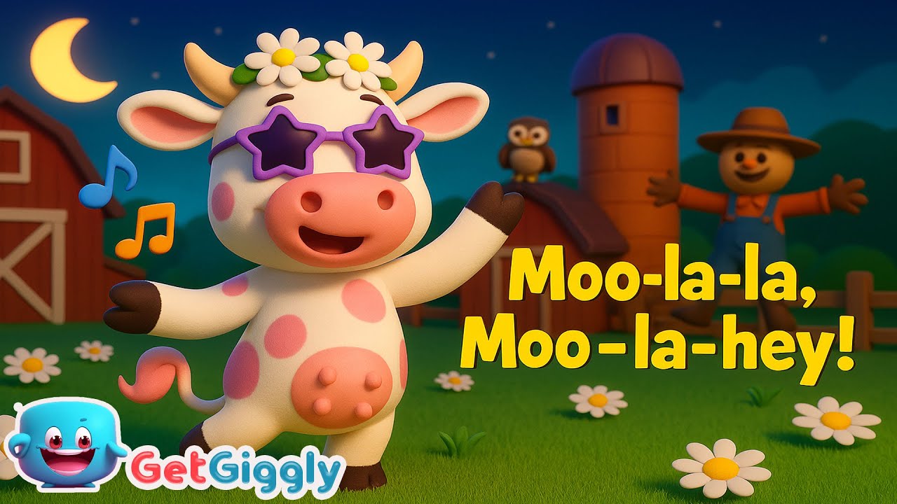 Funky Cow Song for Kids | Bessie the Dancing Cow | GetGiggly Nursery ...