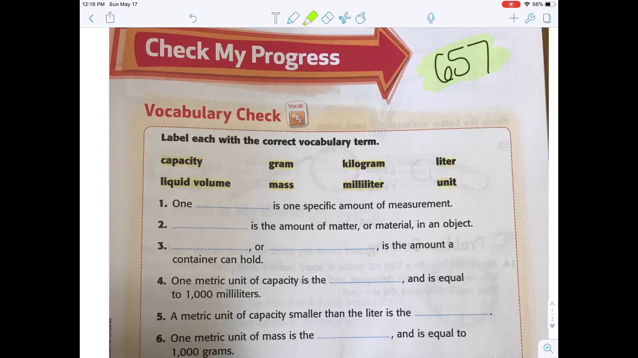 3rd grade math: check my progress (p657) - YouTube