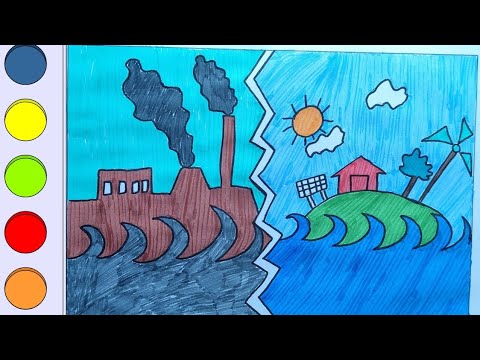 Water polution drawing tutorial|| how to draw a easy water polution ...