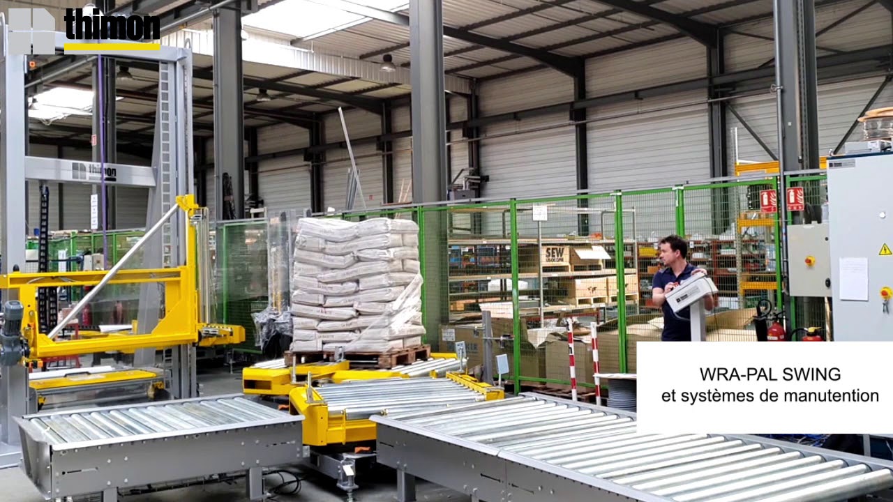 Banderolage 5 faces + systèmes de manutention - WRA-PAL SWING - YouTube