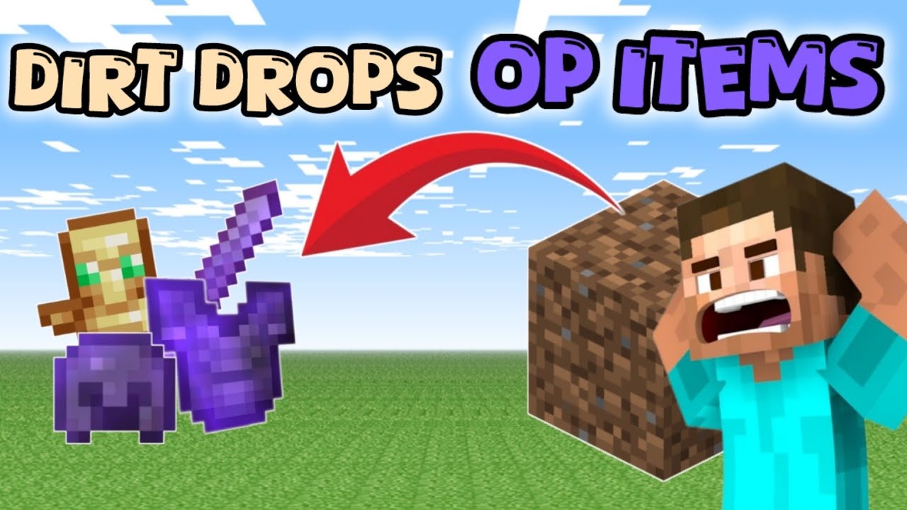 Minecraft, But Dirt Drops Op Items 😱🤯 - YouTube