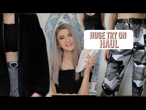 HUGE try on clothing haul! - YouTube