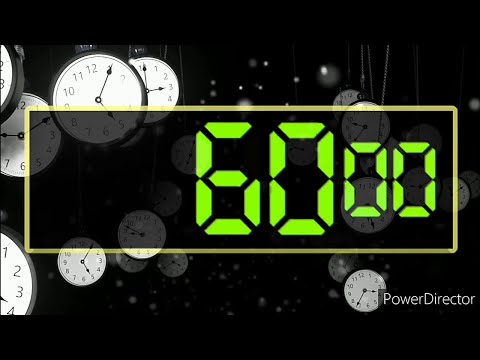 60 Seconds (1 Minute) Countdown Digital Alarm Clock Timer motion (With Ticking Sound)