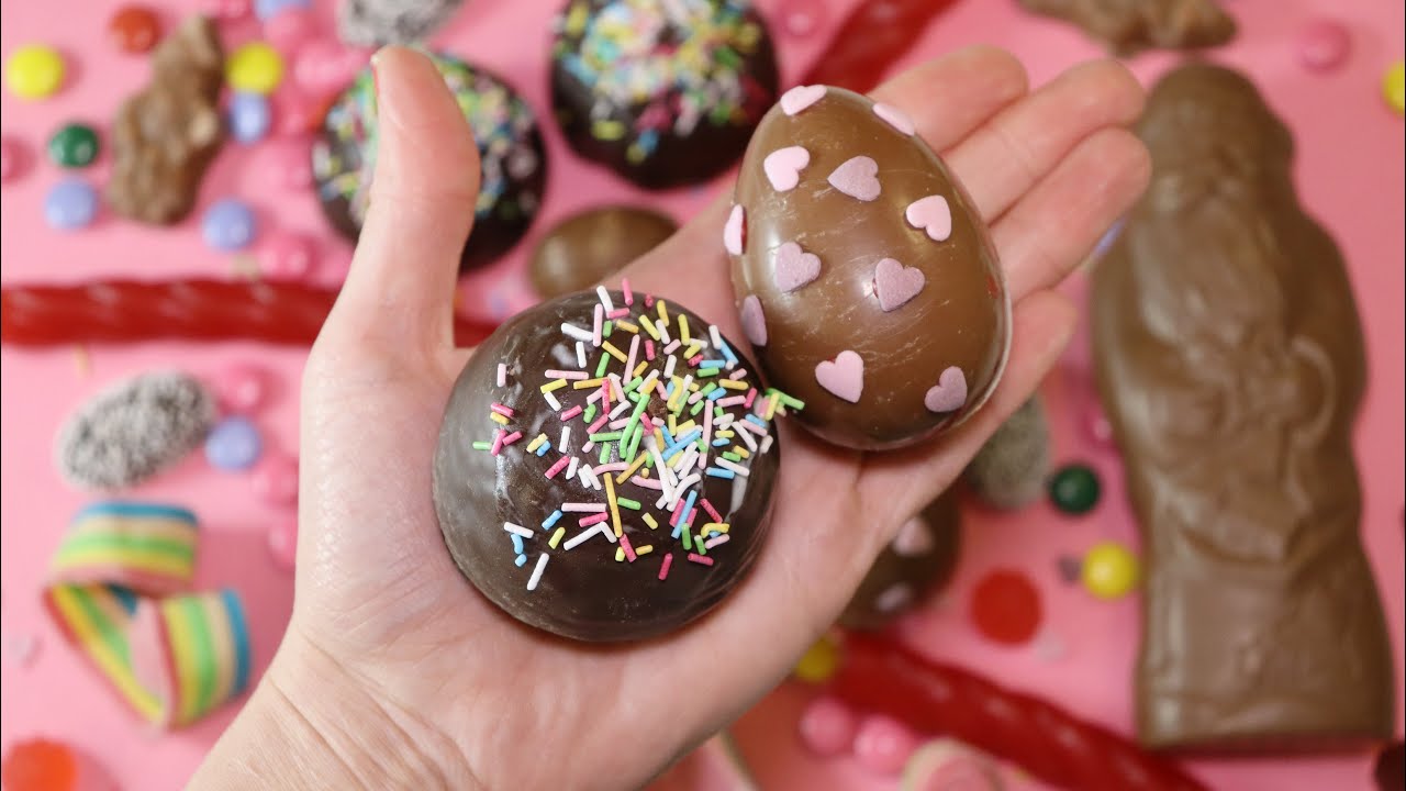 Crushing candy chocolate and cream 🍬 Oddly satisfying video - YouTube