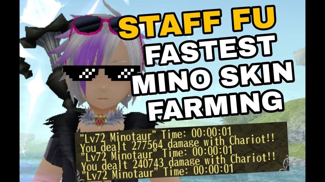1 SECOND ONE SHOT MINO!!! Fastest Mino Skin Farming (STAFF FU BUILD LVL ...