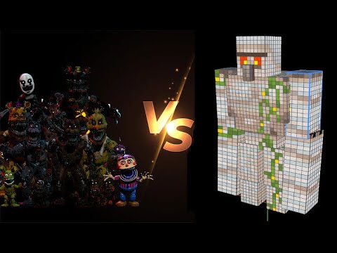 Mutant Iron Golem Wither Yt Vs All Fnaf 4 Animatronics - YouTube