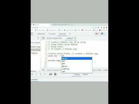 Shallow copying the elements in an array using javascript. - YouTube
