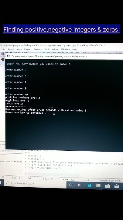 Finding positive, negative integers & zeros #coding #ccode - YouTube
