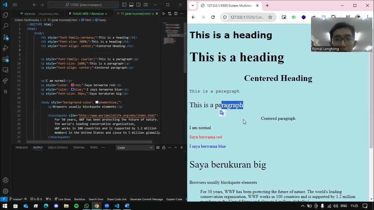 Tugas Modul 1 (HTML) - Praktikum Sistem Multimedia - YouTube