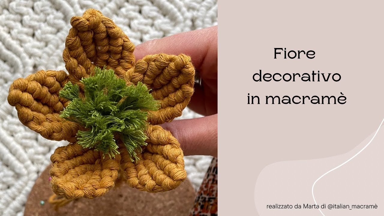 Tutorial fiore decorativo in macramè - macrame decorative flower tutorial - YouTube