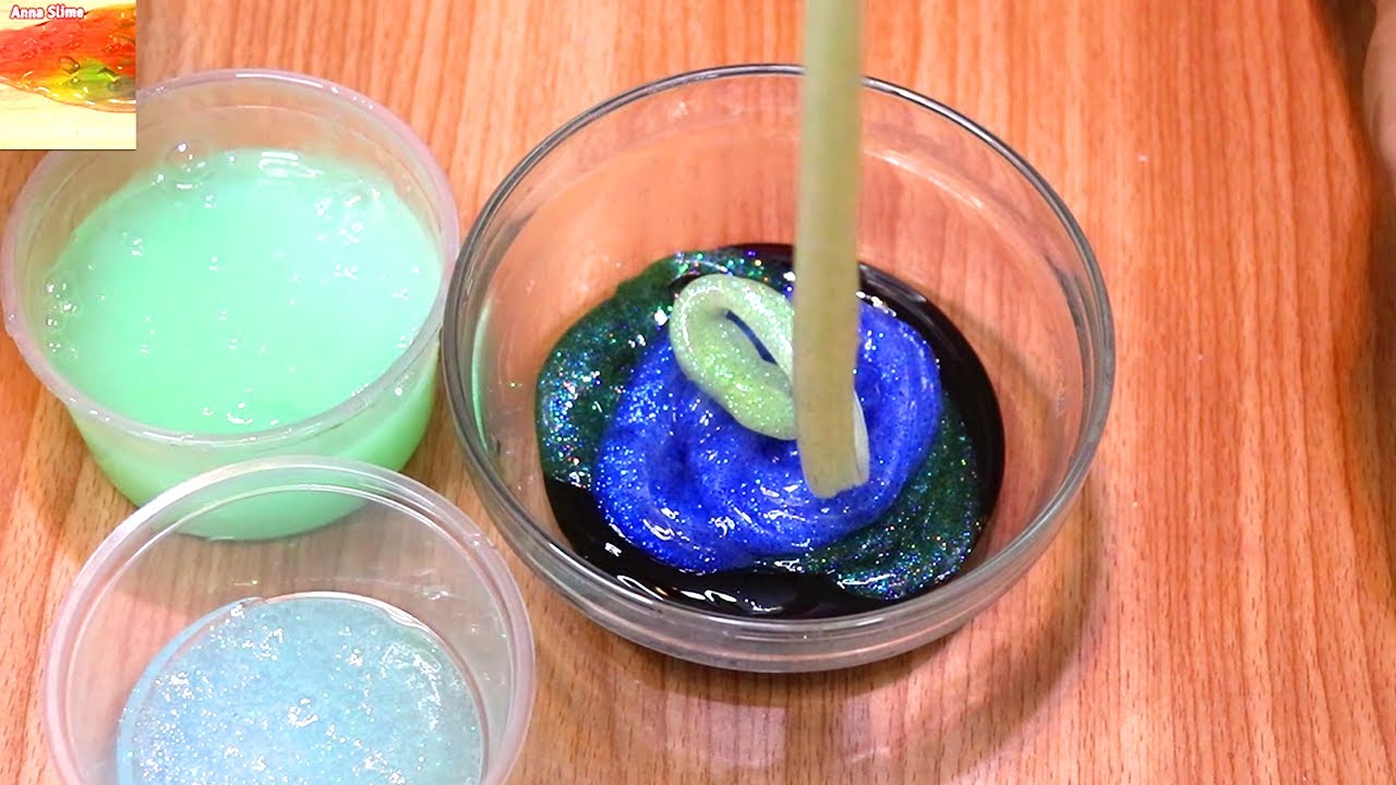 old slime mixing - ASMR video - satisfying slime - YouTube