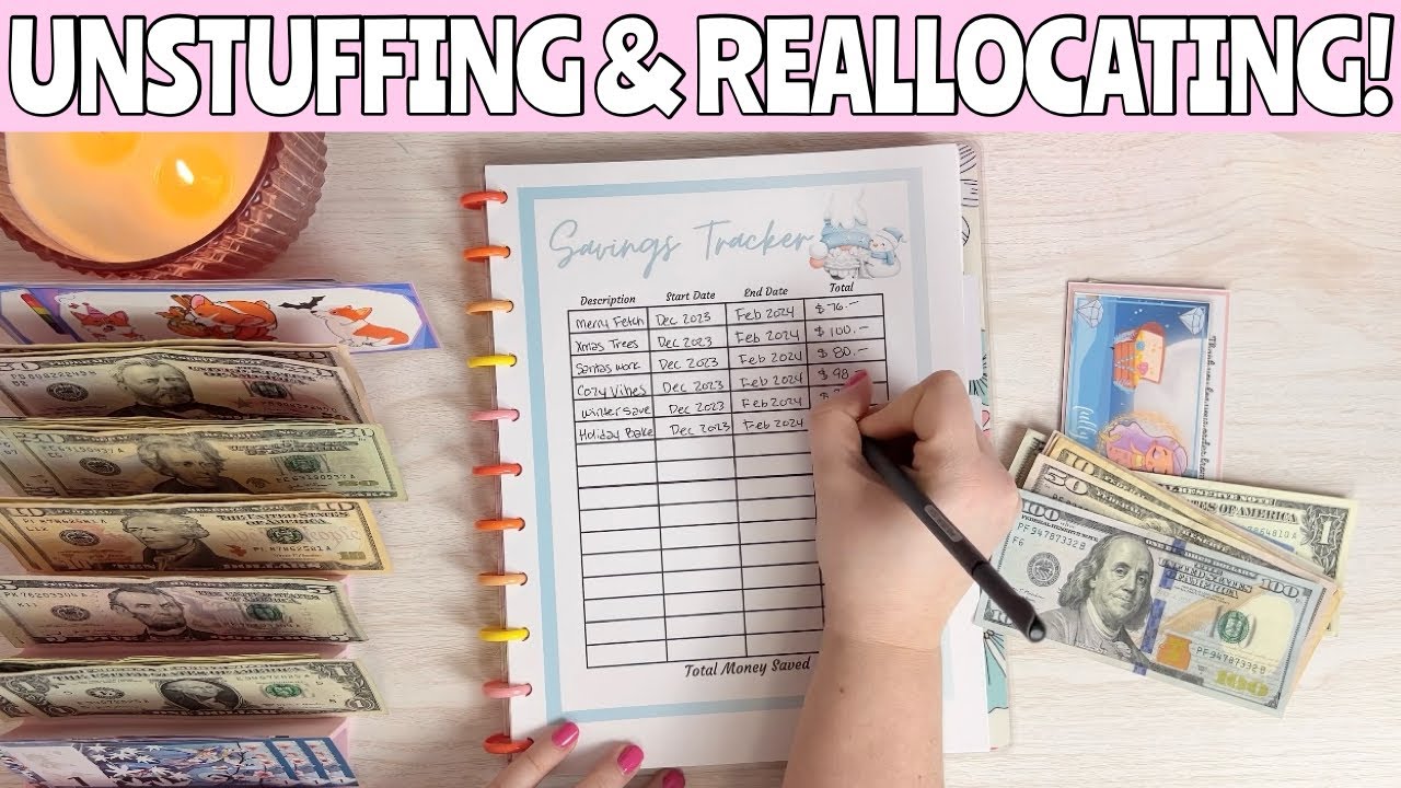 UNSTUFFING & REALLOCATING COMPLETED SAVINGS CHALLENGES! Cash Stuffing ...